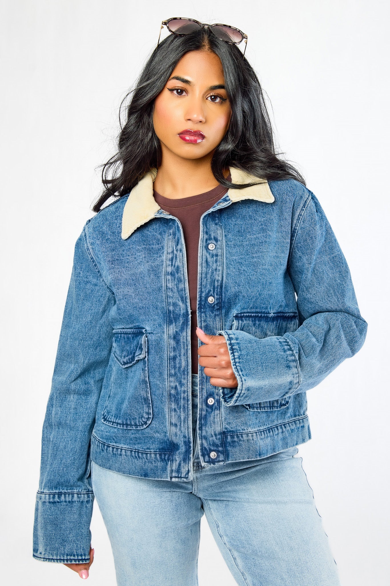 Stoosh Corduroy Collar Denim Jacket – Eclipse